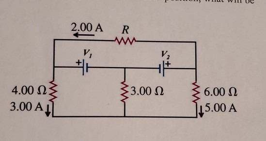 Solved calculate V1, V2, R, current in 3 ohm resistor, | Chegg.com
