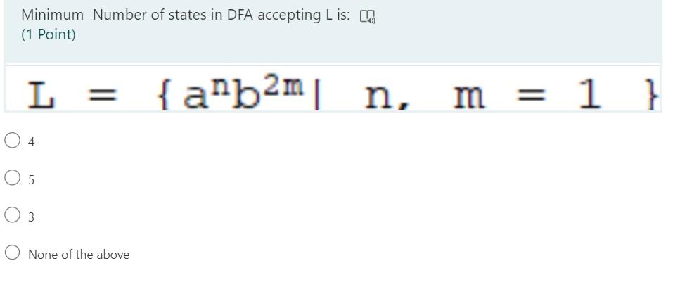 Solved Minimum Number of states in DFA accepting Lis: (1 | Chegg.com