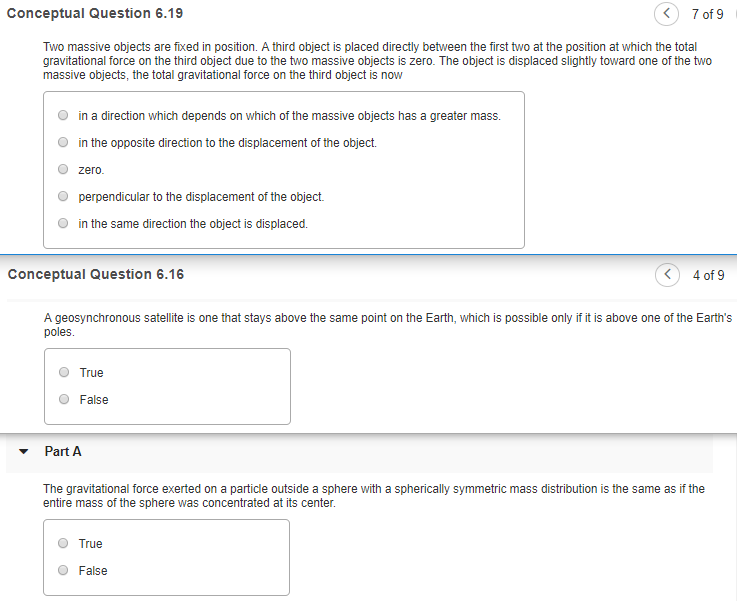 Solved Conceptual Question 6.19 7 of 9 Two massive objects | Chegg.com