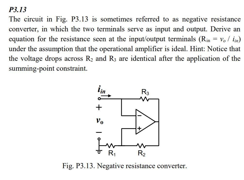 Solved P3.13 The circuit in Fig. P3.13 is sometimes referred | Chegg.com