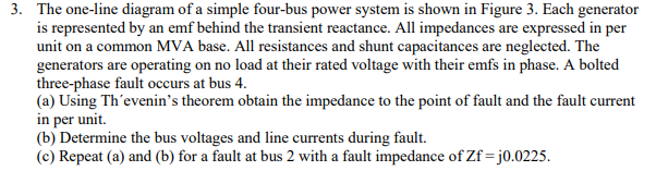 Solved 3. The one-line diagram of a simple four-bus power | Chegg.com