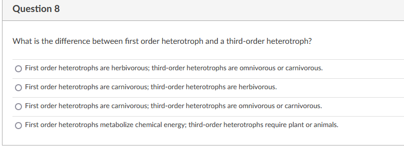 Solved What is the difference between first order hetertroph | Chegg.com
