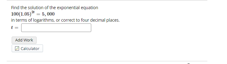 Solved Find the solution of the exponential equation | Chegg.com