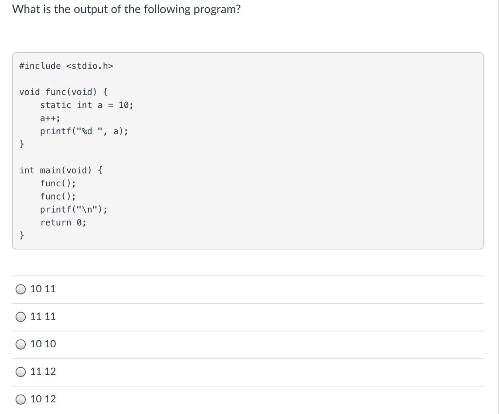 Solved What is the output of the following program? #include | Chegg.com
