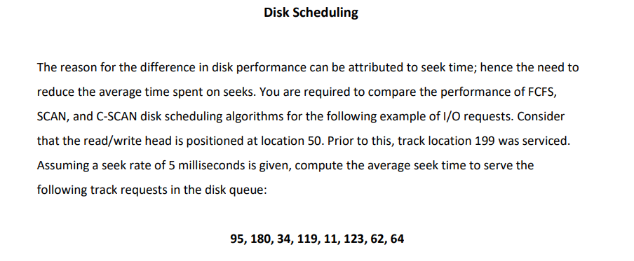 Solved Disk Scheduling The reason for the difference in disk | Chegg.com