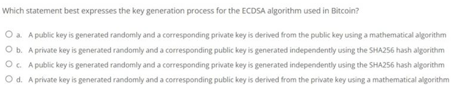 Solved hich statement best expresses the key generation | Chegg.com