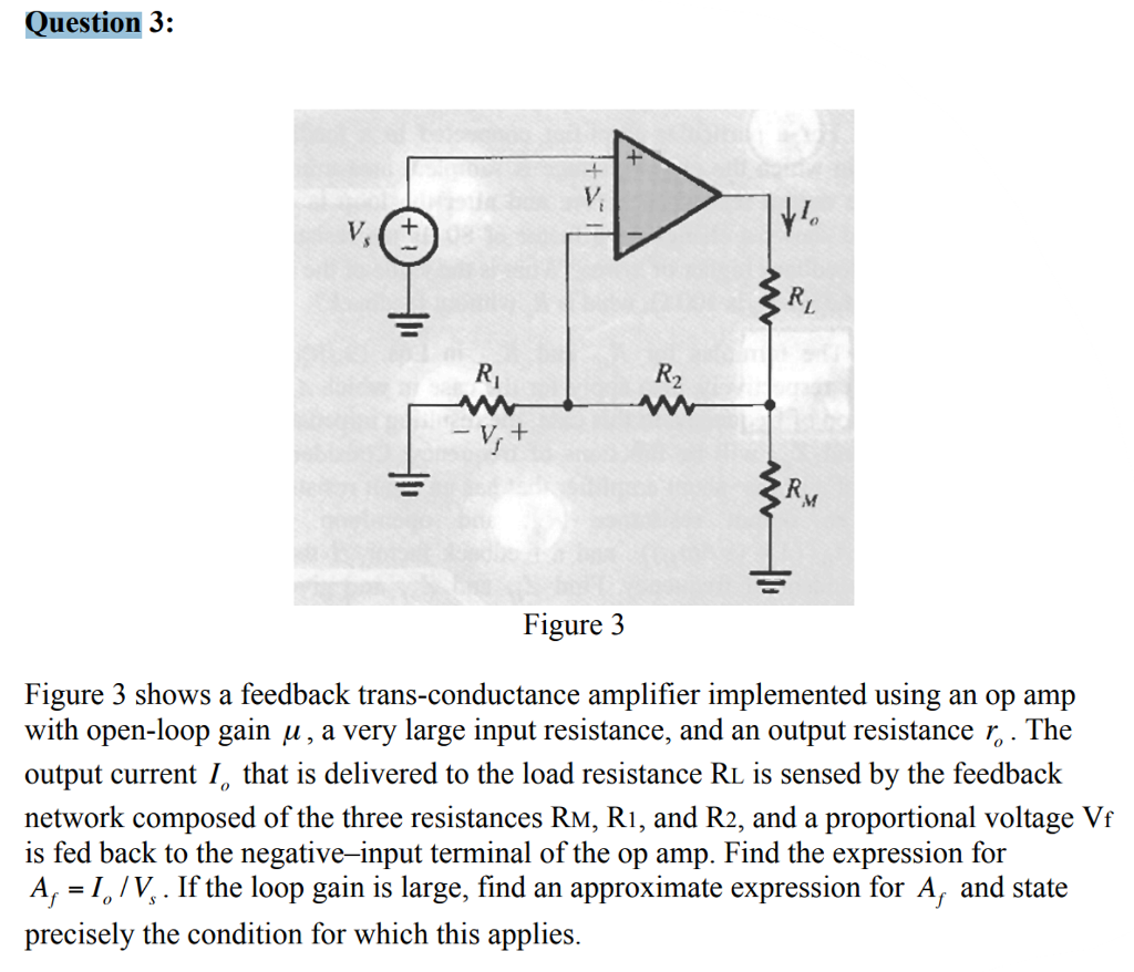 Solved Question 3: 2 Figure 3 Figure 3 shows a feedback | Chegg.com
