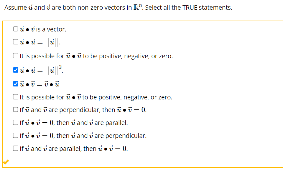 Solved Assume u and v are both non-zero vectors in Rn. | Chegg.com