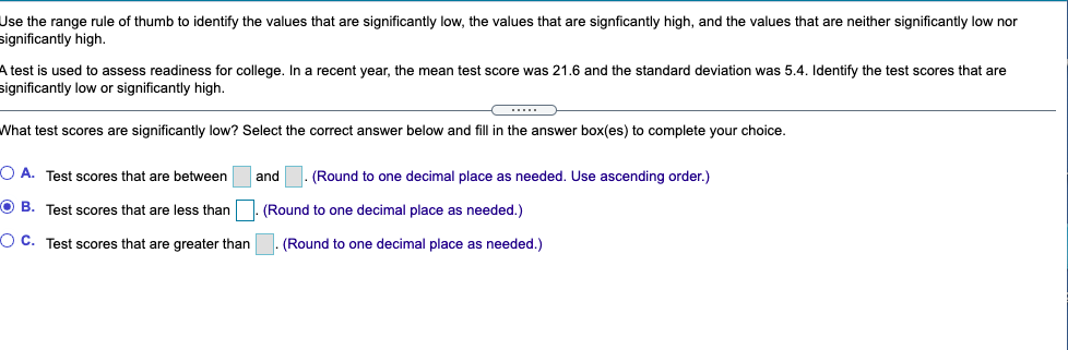 Solved Use The Range Rule Of Thumb To Identify The Values Chegg