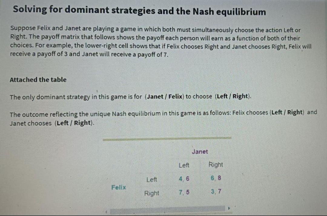 Solved Solving for dominant strategies and the Nash | Chegg.com