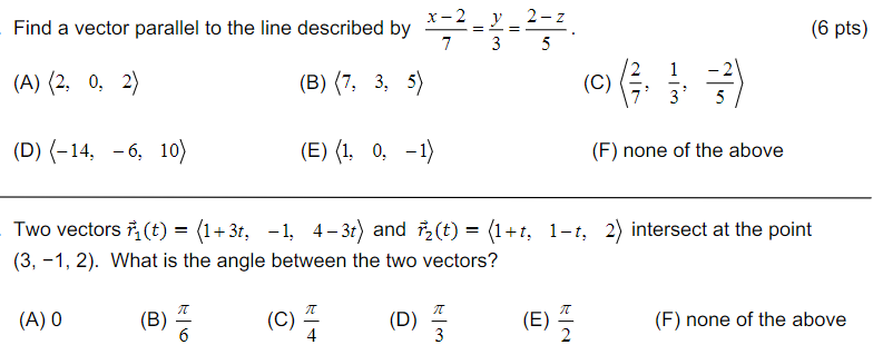 Solved Find a vector parallel to the line described by | Chegg.com