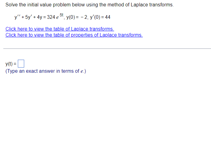 Solved Solve the initial value problem below using the | Chegg.com