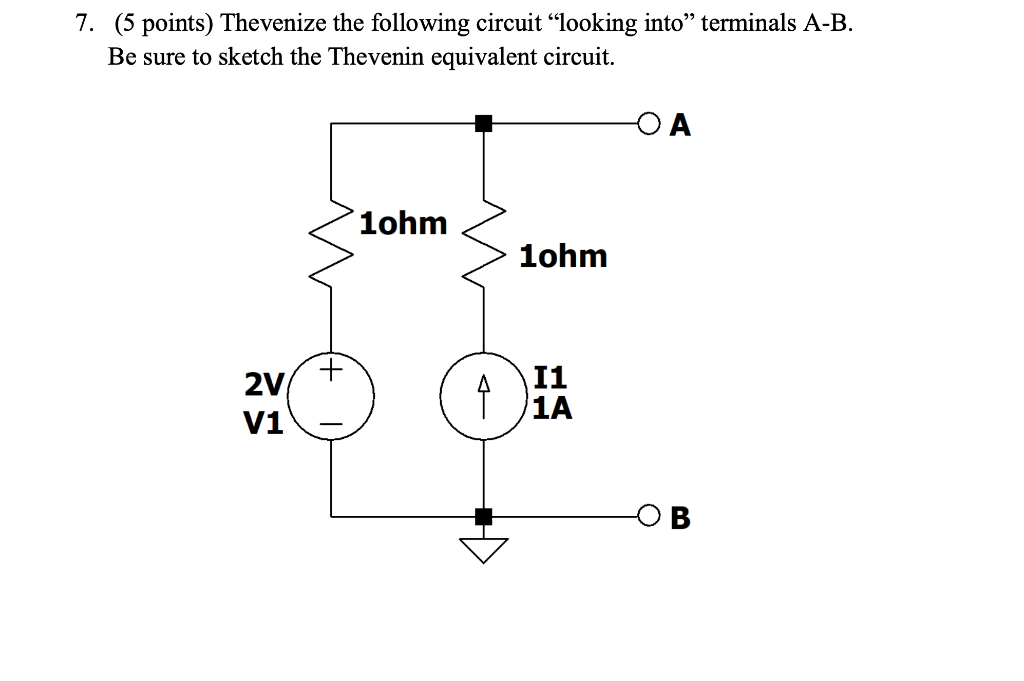 Solved 7. (5 points) Thevenize the following circuit | Chegg.com