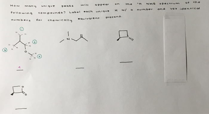 Solved How many unique peaks will appears on me ^1-H NMR | Chegg.com