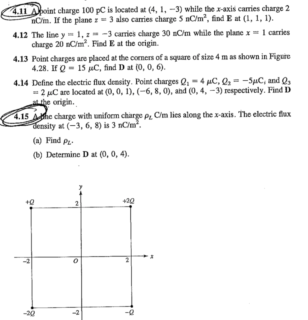 Solved 4.11 Apoint charge 100 pC is located at (4, 1, -3) | Chegg.com