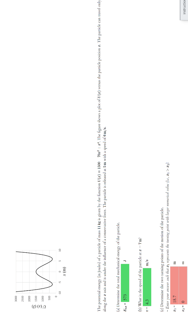 Solved along the x axis and is under the influence of a | Chegg.com