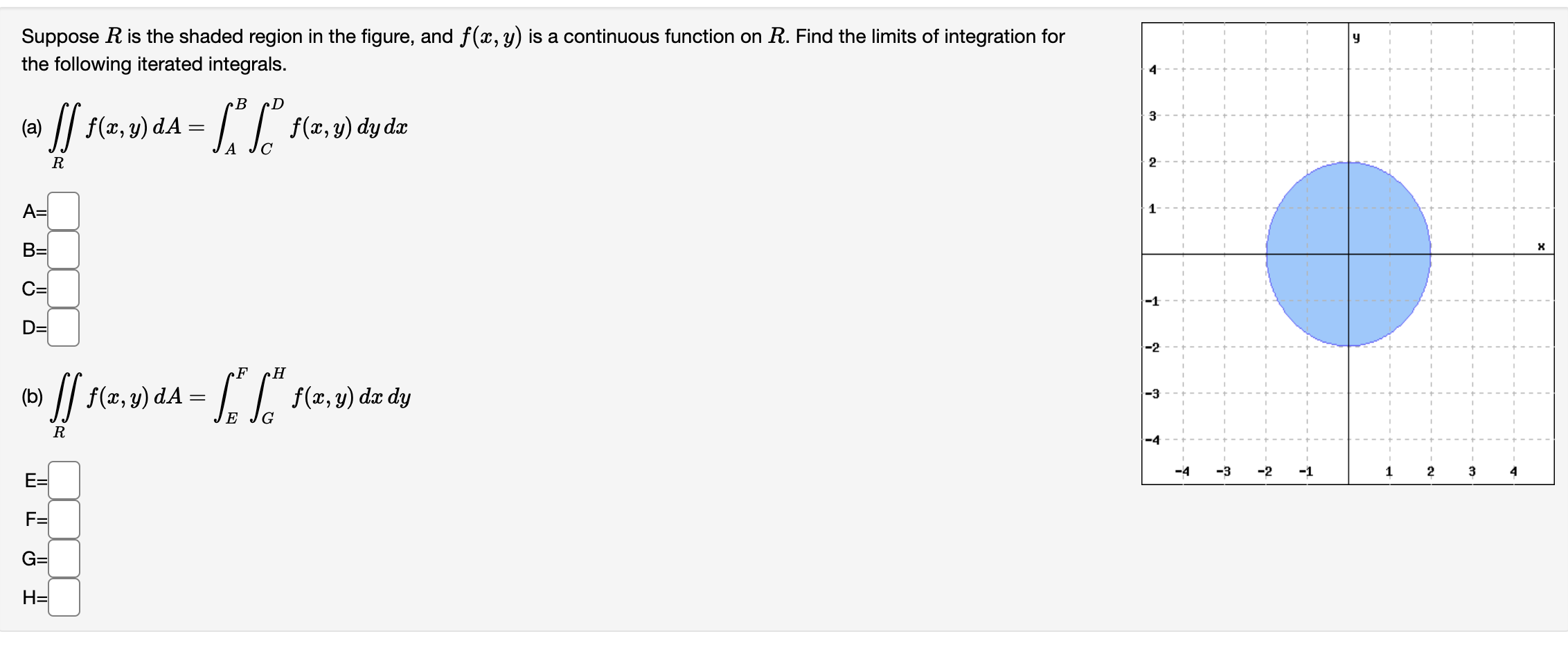 Solved Suppose R is the shaded region in the figure, and | Chegg.com