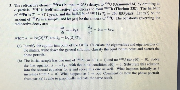 Solved 3. The radioactive element 238 Pu (Plutonium-238) | Chegg.com