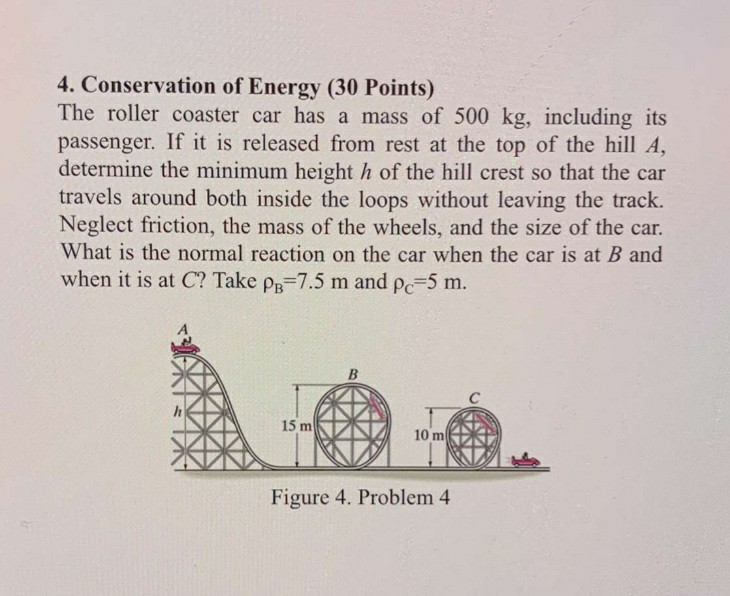 Solved 4. Conservation of Energy (30 Points) The roller | Chegg.com