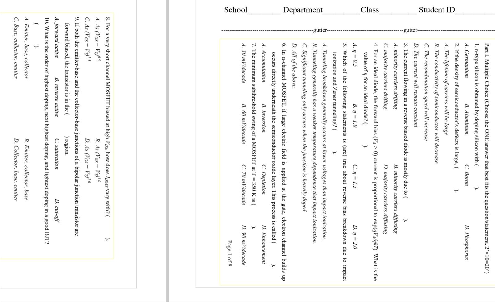 Solved School Department Class Student ID | Chegg.com