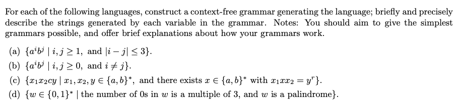 Solved For each of the following languages, construct a | Chegg.com