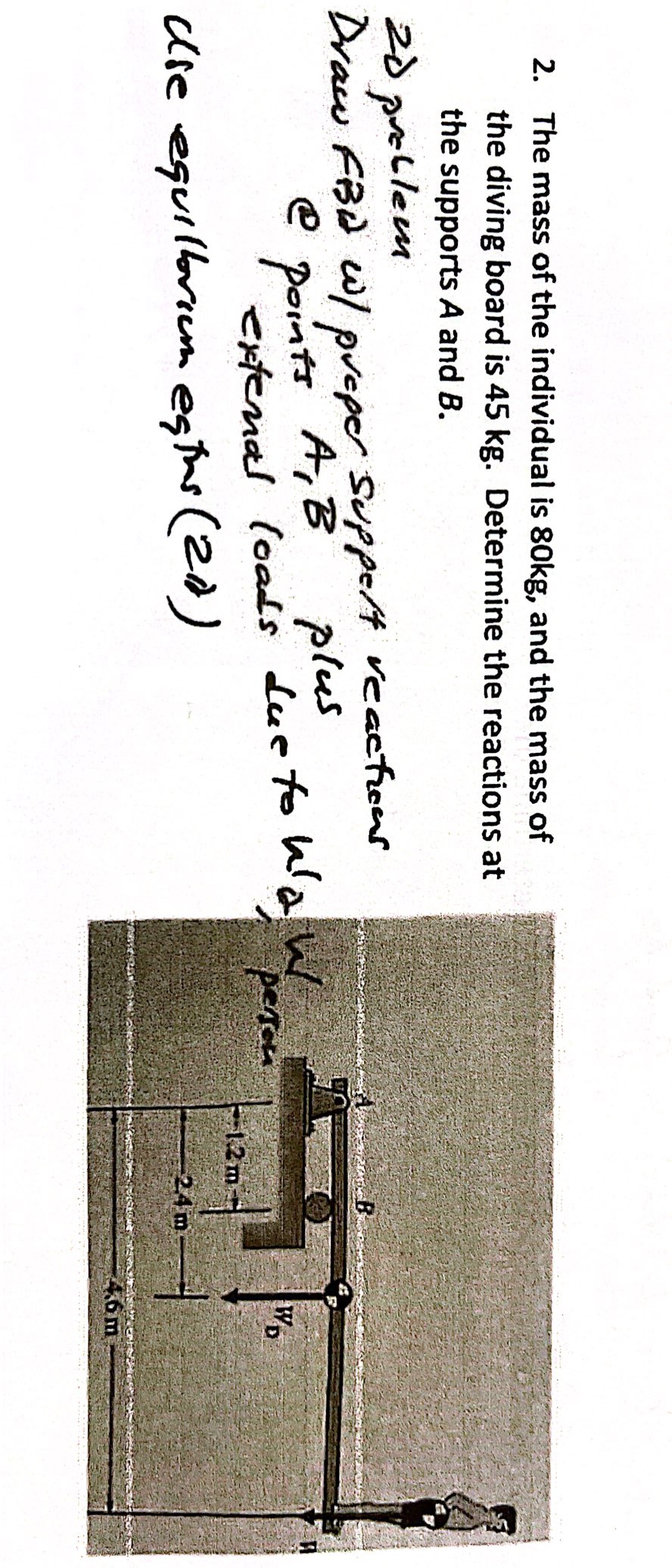 Solved 2 The Mass Of The Individual Is 80 Kg And The Mass Chegg