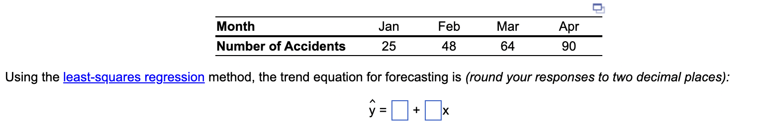 Solved Jsing The Least Squares Regression Method The T 4544