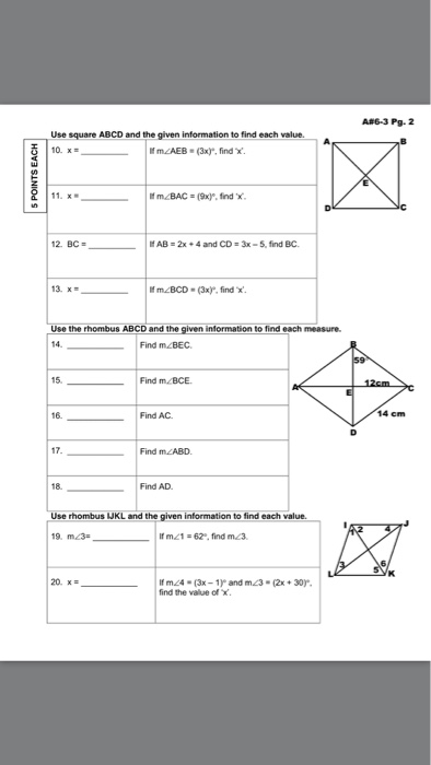 Solved Use square ABCD and the given information to find | Chegg.com