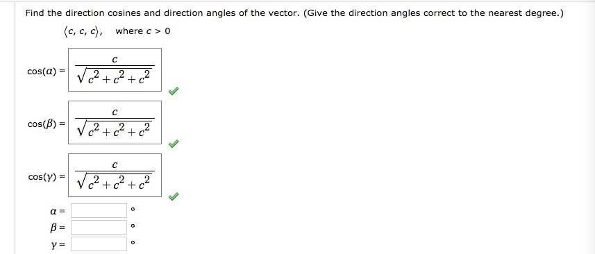 Solved Find the direction cosines and direction angles of | Chegg.com