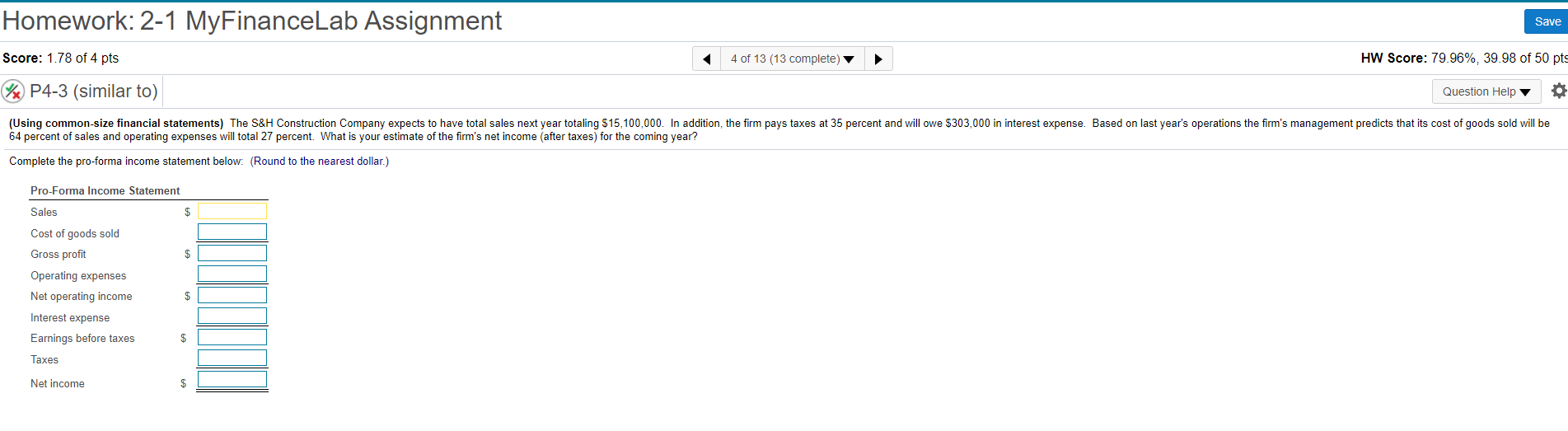 Solved Homework: 2-1 MyFinanceLab Assignment Save Score: | Chegg.com