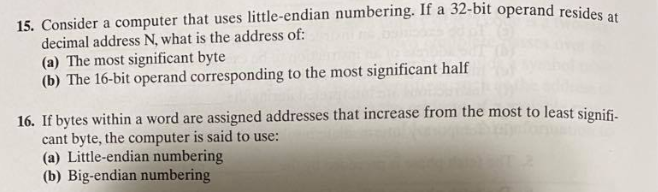 Solved 15. Consider a computer that uses little-endian | Chegg.com