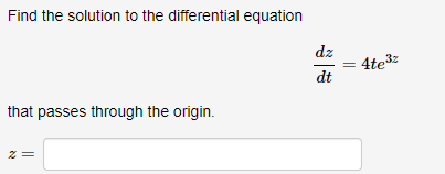 Solved Find the solution to the differential | Chegg.com