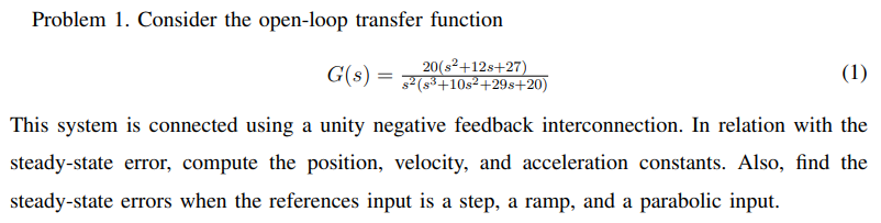 Solved Problem 1. Consider the open-loop transfer function | Chegg.com