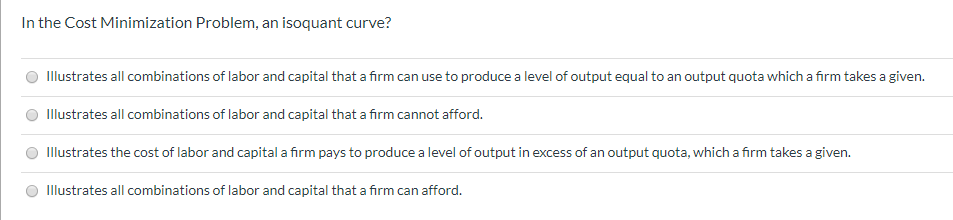 Solved In the Cost Minimization Problem, input-plans of | Chegg.com