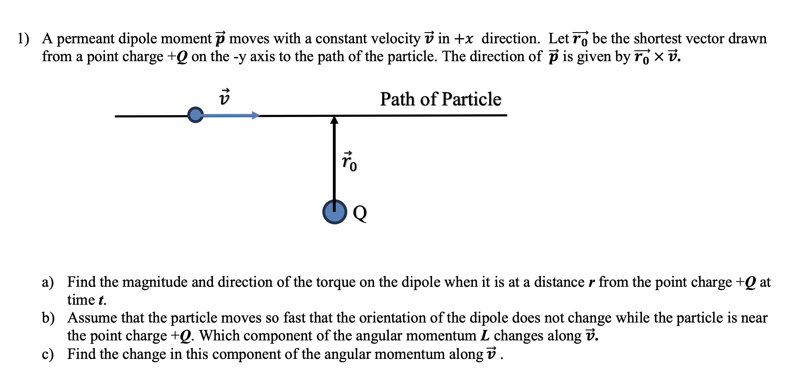 Solved A permeant dipole moment vec(p) ﻿moves with a | Chegg.com