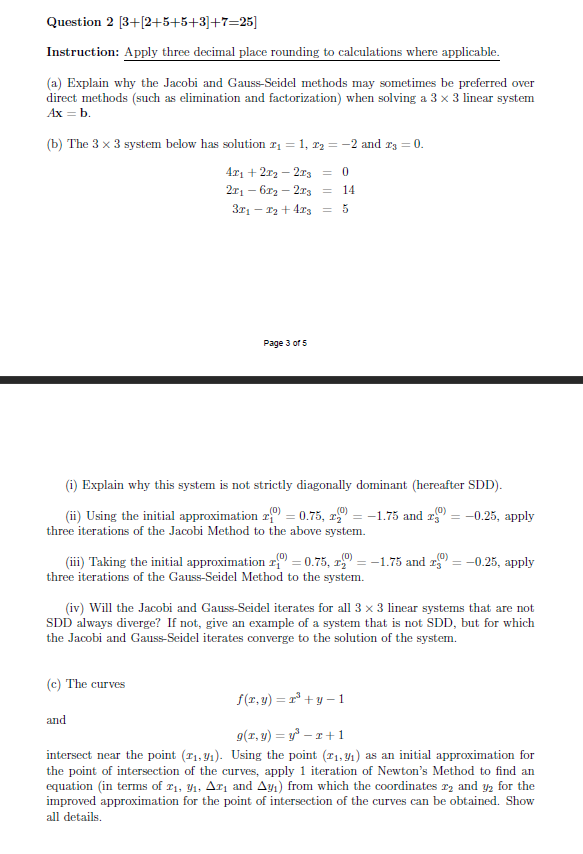 Question 2[3+[2+5+5+3]+7=25] Instruction: Apply three | Chegg.com
