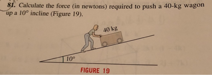 Solved 8I. Calculate the force (in newtons) required to push | Chegg.com