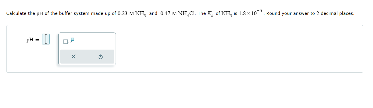 Solved Calculate the pH ﻿of the buffer system made up of | Chegg.com