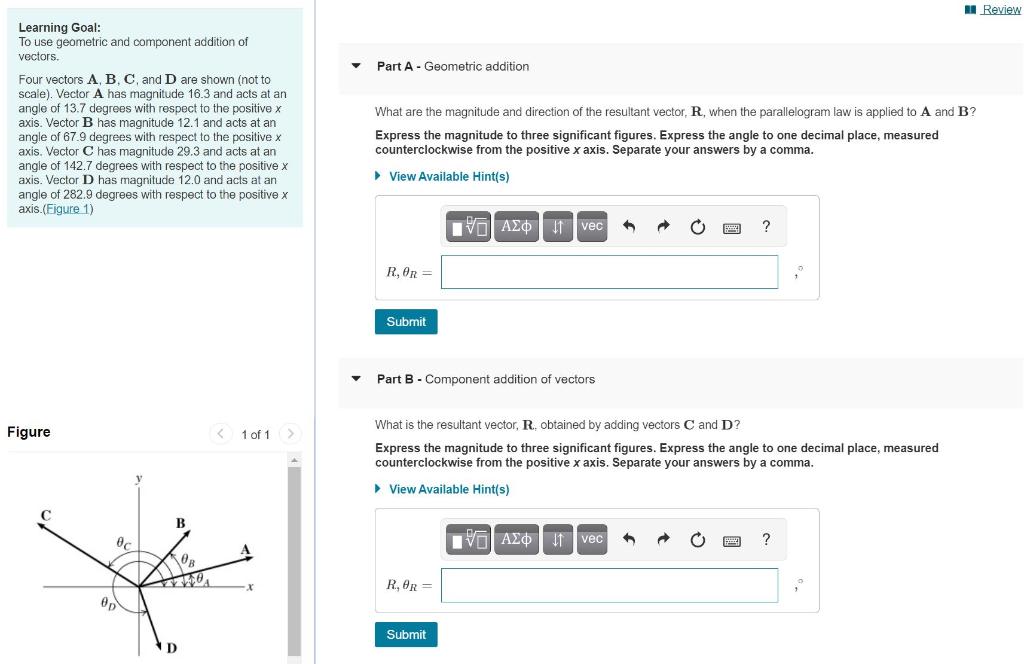 Solved u Review Part A - Geometric addition Learning Goal: | Chegg.com