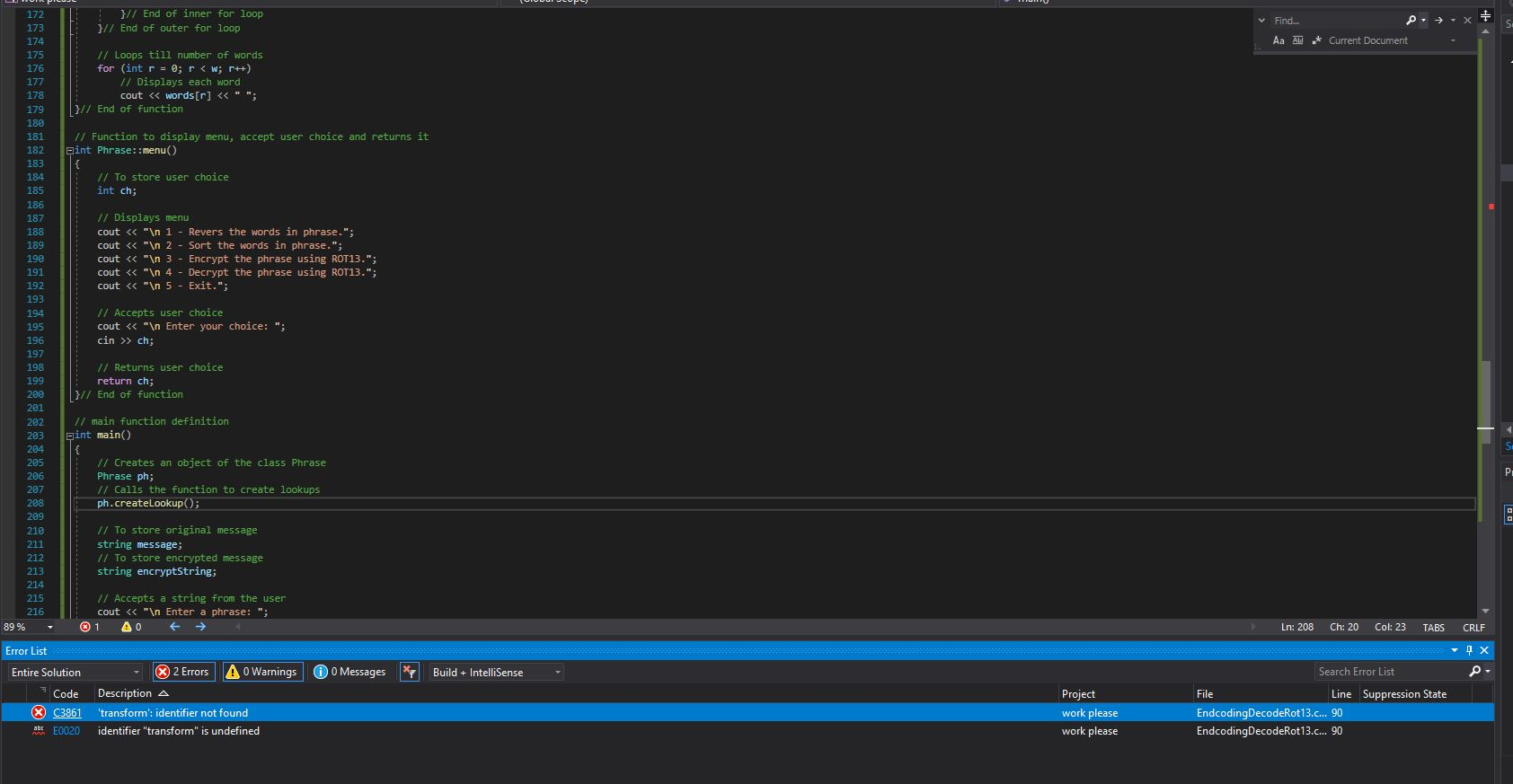 Below is the code I have I placed a ////////////error | Chegg.com