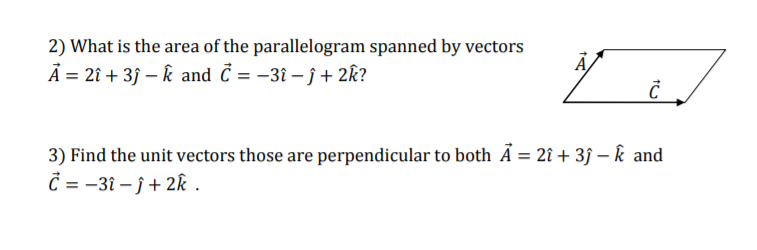 Solved 2) What is the area of the parallelogram spanned by | Chegg.com