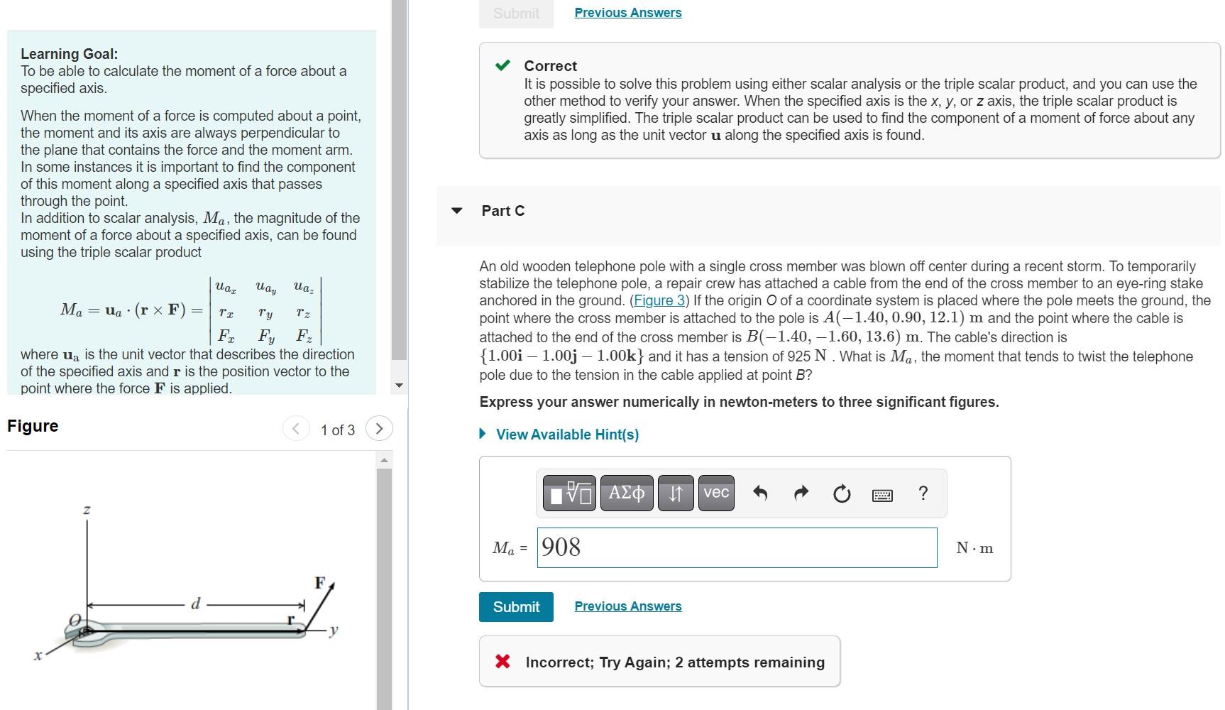 Solved X Incorrect; Try Again; 2 attempts remaining | Chegg.com