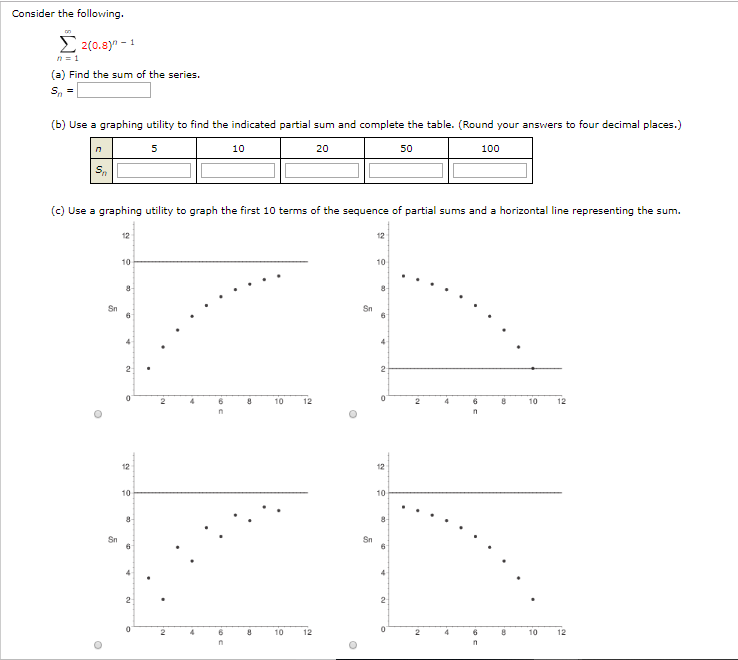 Solved Consider the following 2(0.8)- 1 (a) Find the sum of | Chegg.com