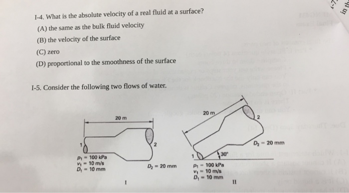 Solved 1-4. What is the absolute velocity of a real fluid at | Chegg.com