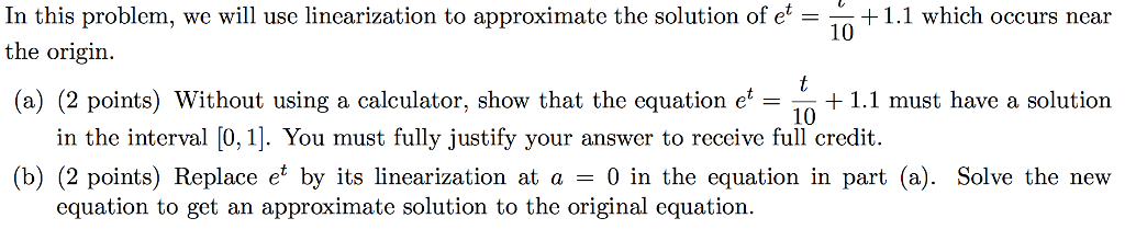 Solved In this problem, we will use linearization to | Chegg.com
