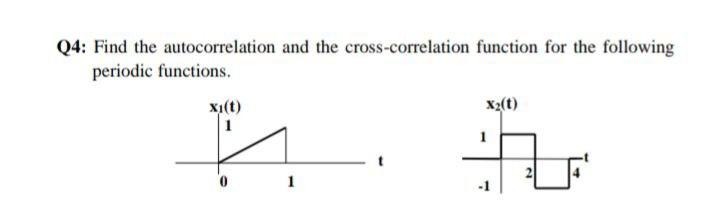Solved Q4: Find the autocorrelation and the | Chegg.com