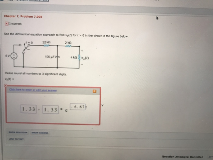 Solved Chapter 7, Problem 7.005 x Incorrect Use the | Chegg.com