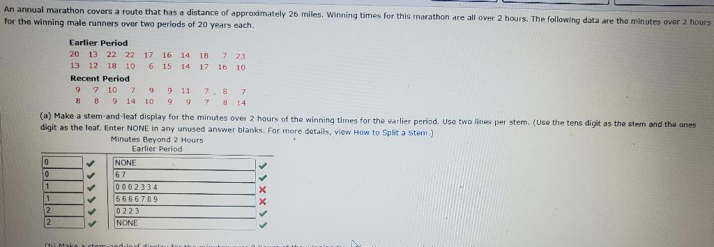 Solved An annual marathon covers a route that has a distance | Chegg.com