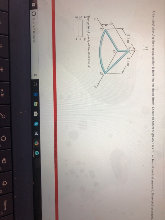 Solved A thin steel wire of uniform cross section is bent | Chegg.com