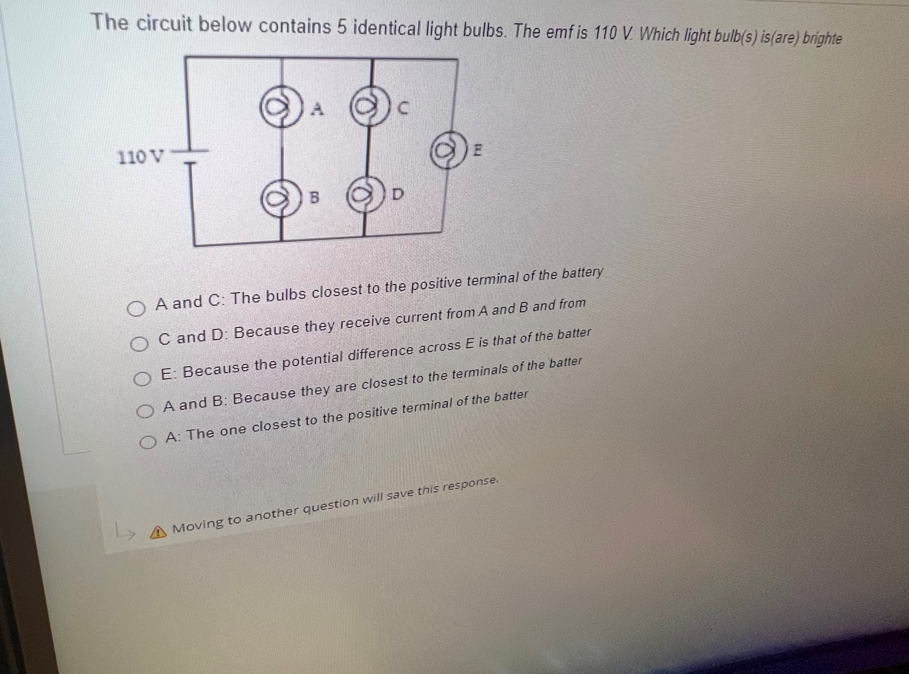 Solved The circuit below contains 5 identical light bulbs. | Chegg.com
